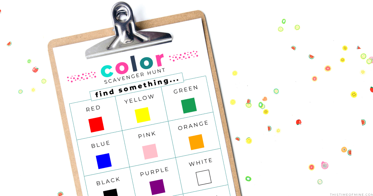 Creative Color Scavenger Hunt For Kids - This Time of Mine