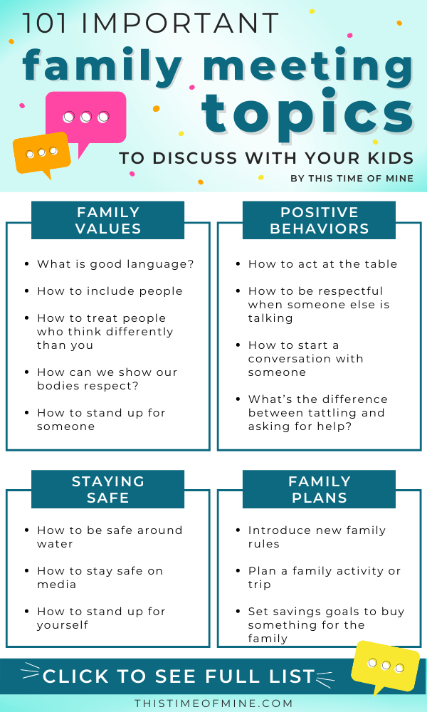 Family Meeting Topics To Discuss With Your Kids This Time Of Mine