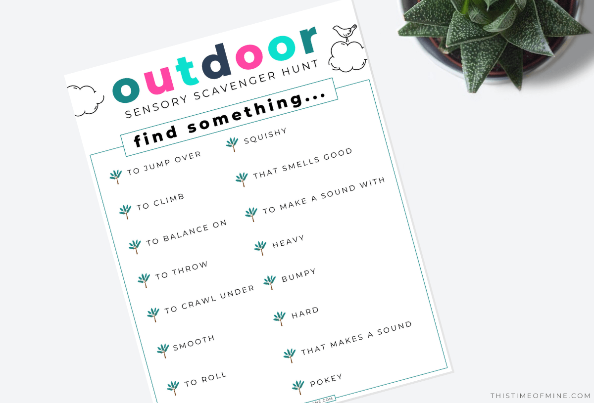 Fun Outdoor Sensory Scavenger Hunt For Kids - This Time of Mine