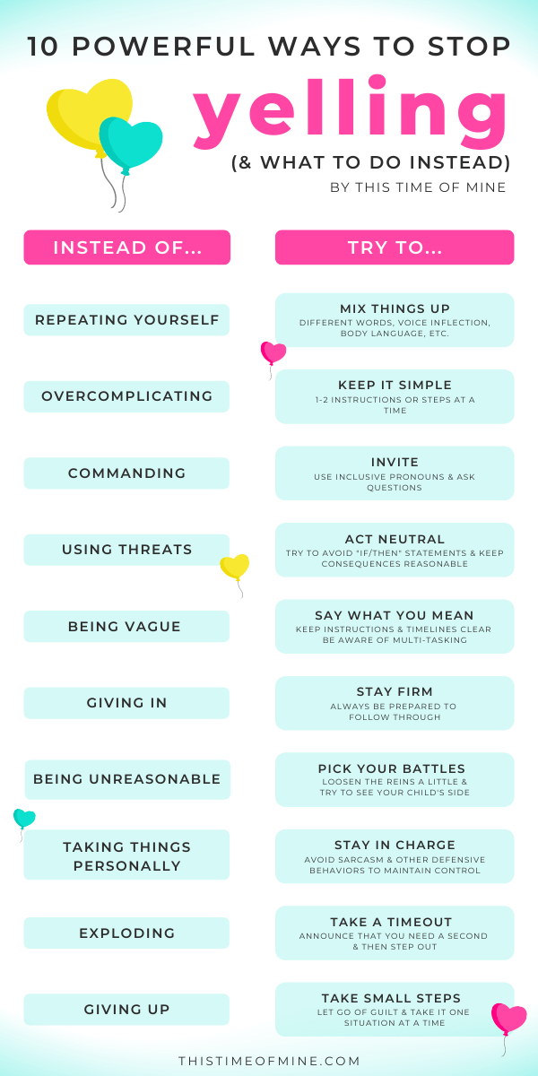 Do This, Not That: 10 Powerful Alternatives To Yelling - This Time of Mine